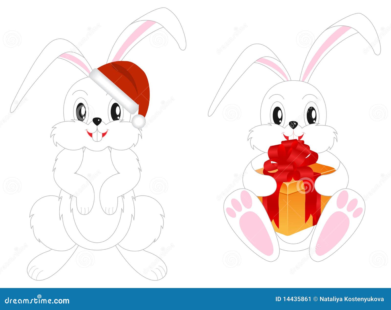 Two rabbits stock vector. Illustration of cute, design - 14435861