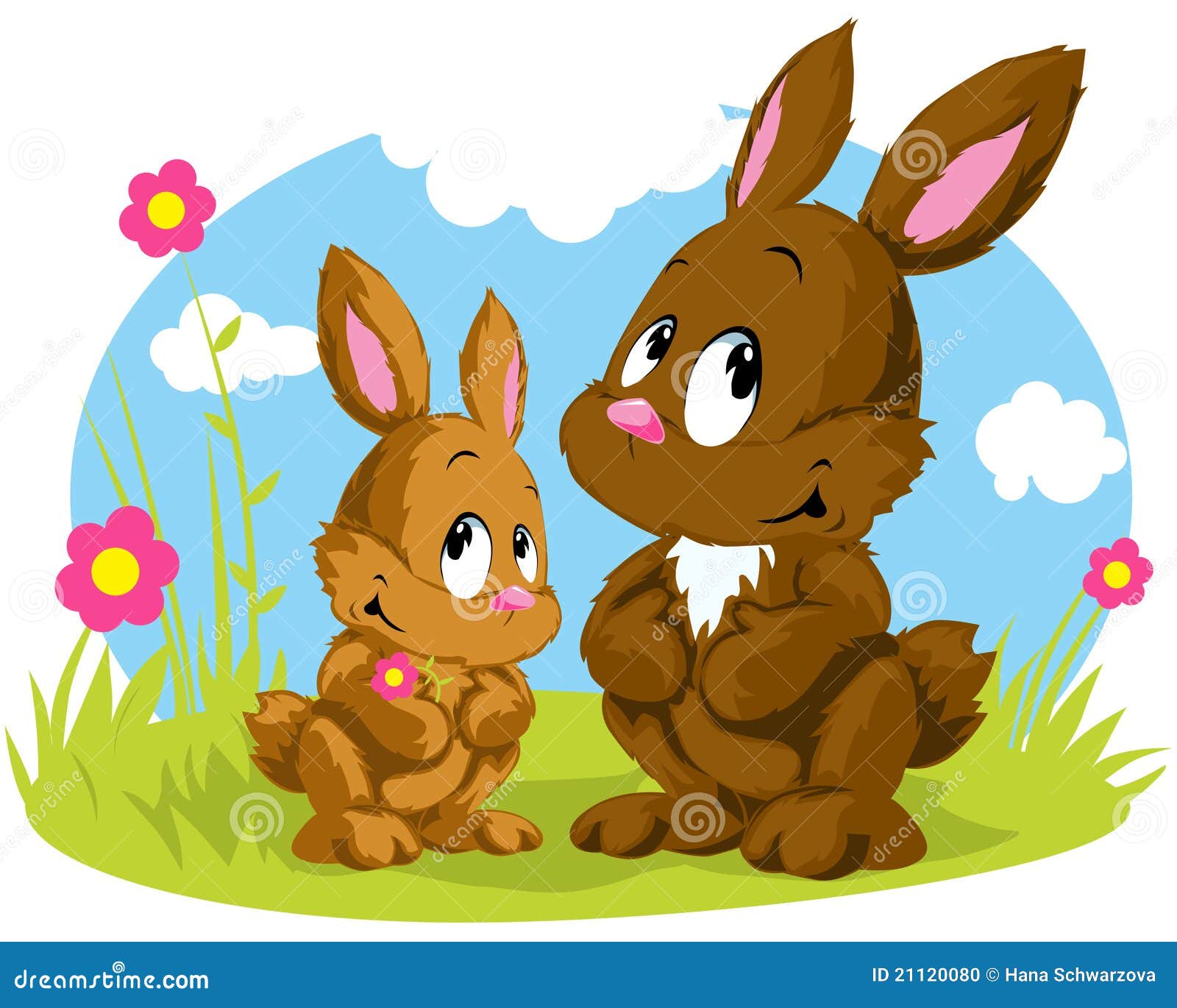 Two rabbits stock vector. Illustration of isolated, family - 21120080
