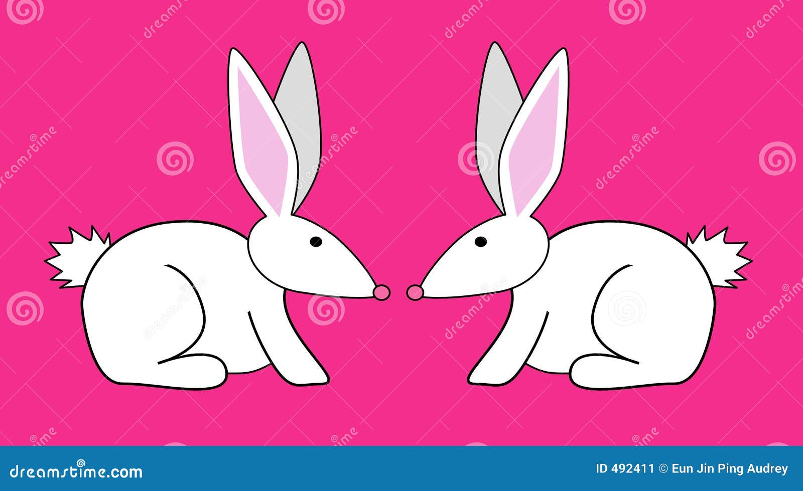 Two Rabbits stock illustration. Illustration of love, valentines - 492411