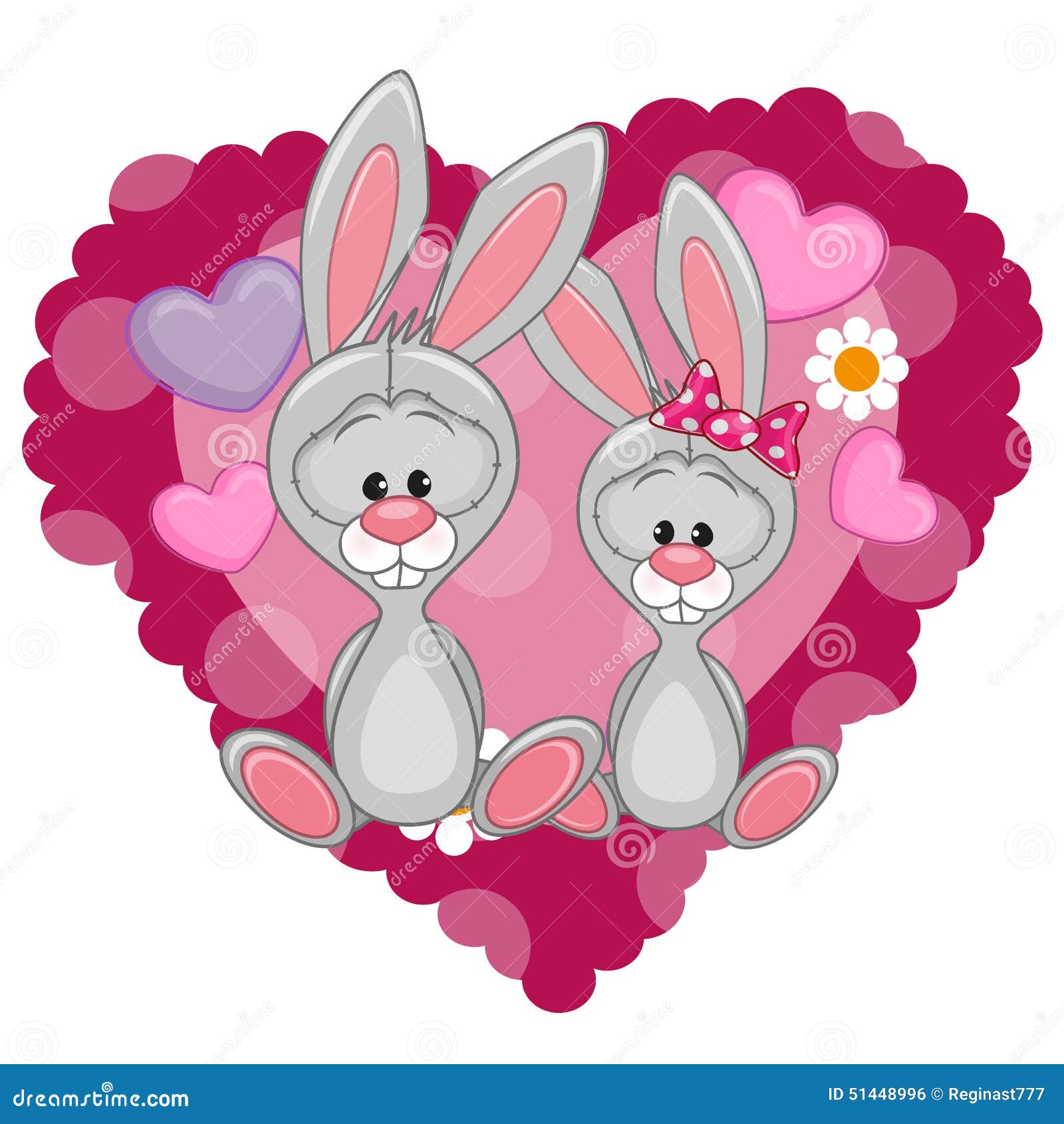 Two Rabbits stock vector. Illustration of childhood, animals - 51448996