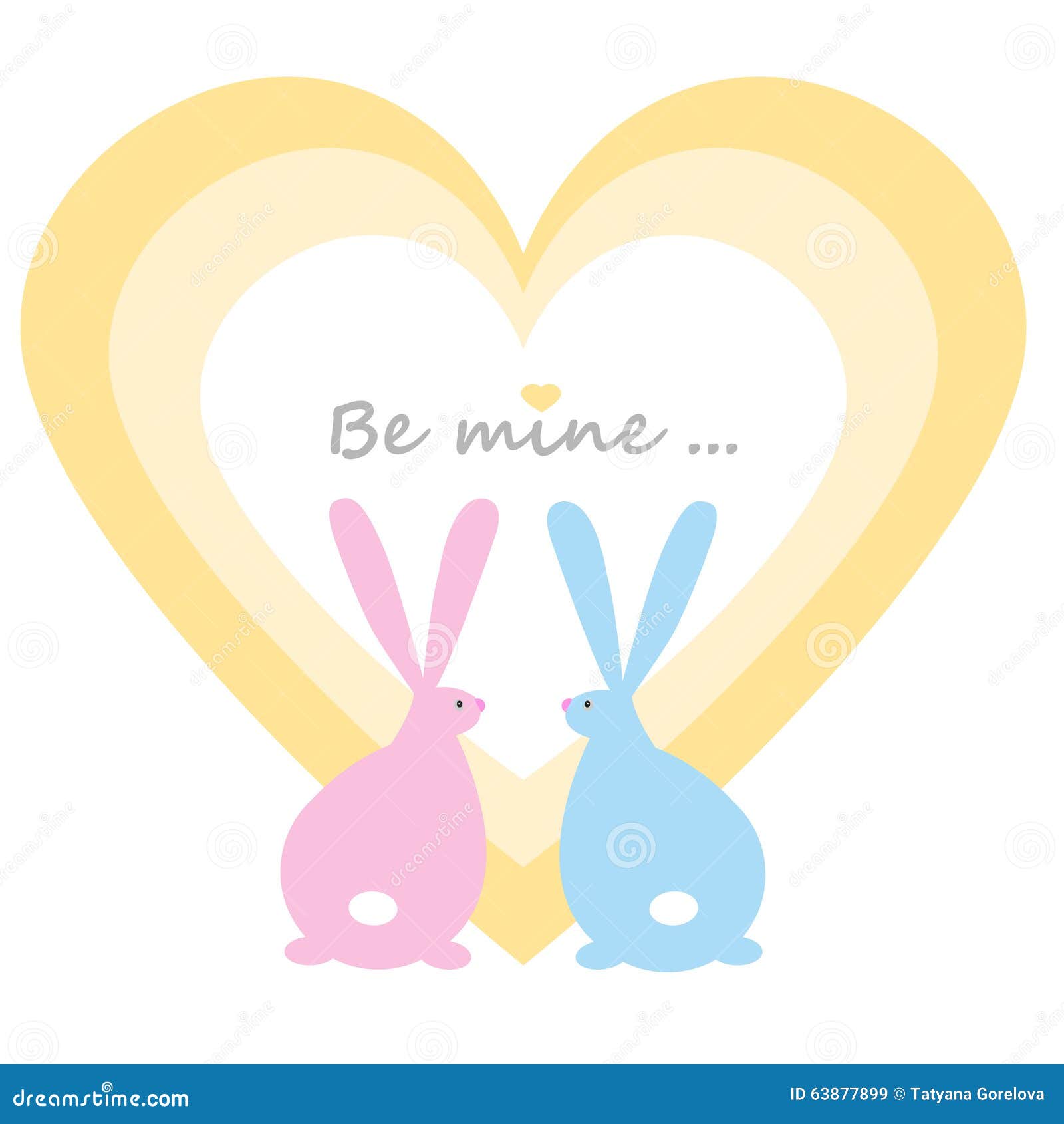 Two rabbits in the heart stock illustration. Illustration of gift ...