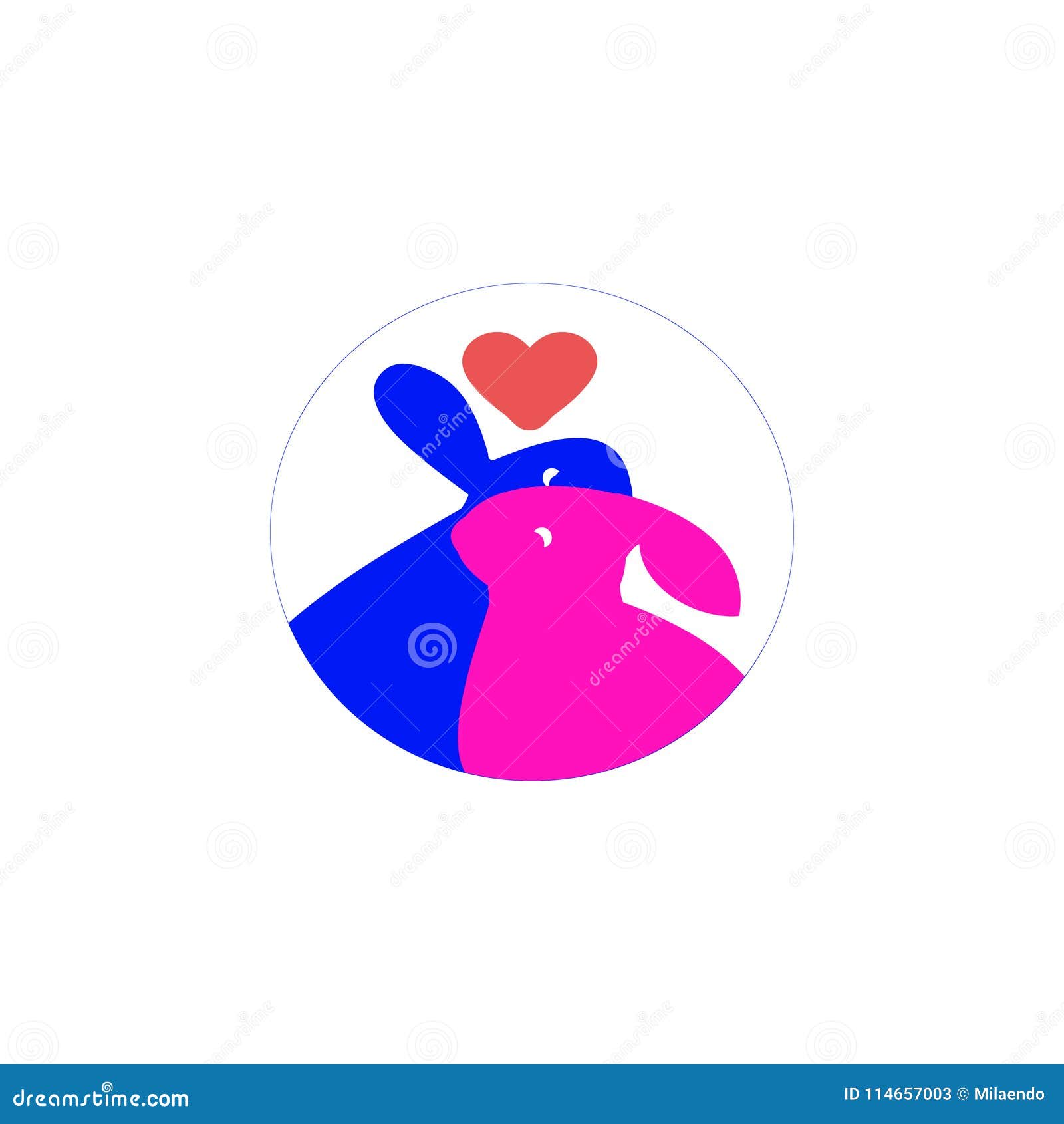 Two rabbits in love stock vector. Illustration of decoration - 114657003