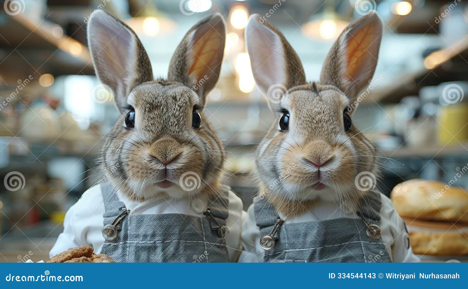 Two Rabbits in Overalls stock illustration. Illustration of food ...