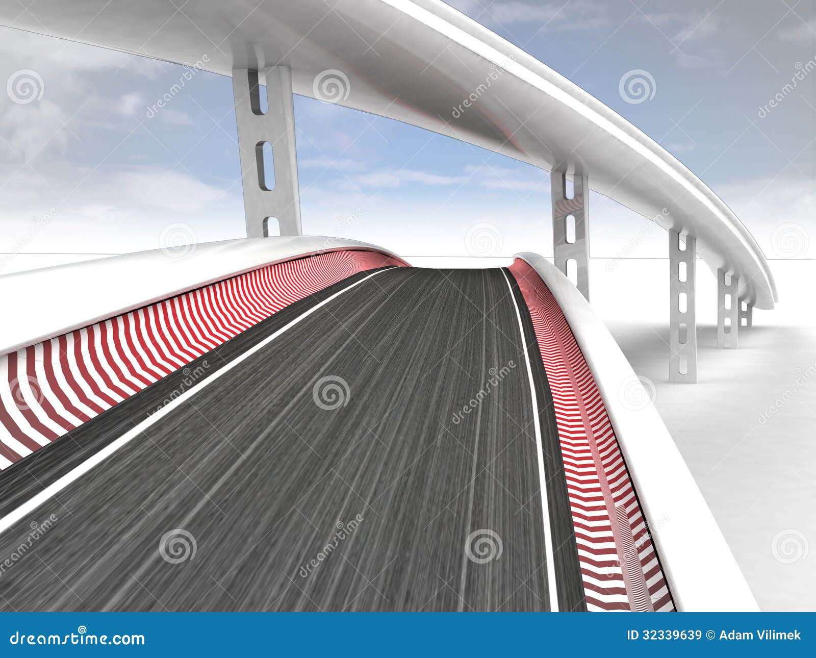 Two Race Tracks on Blue Sky Background Stock Illustration ...