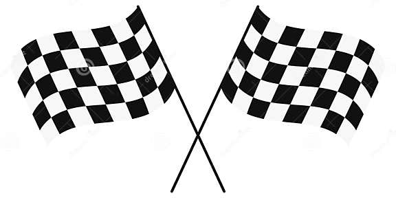 Two Racing Flags, Flat and Curly. Stock Vector - Illustration of ...