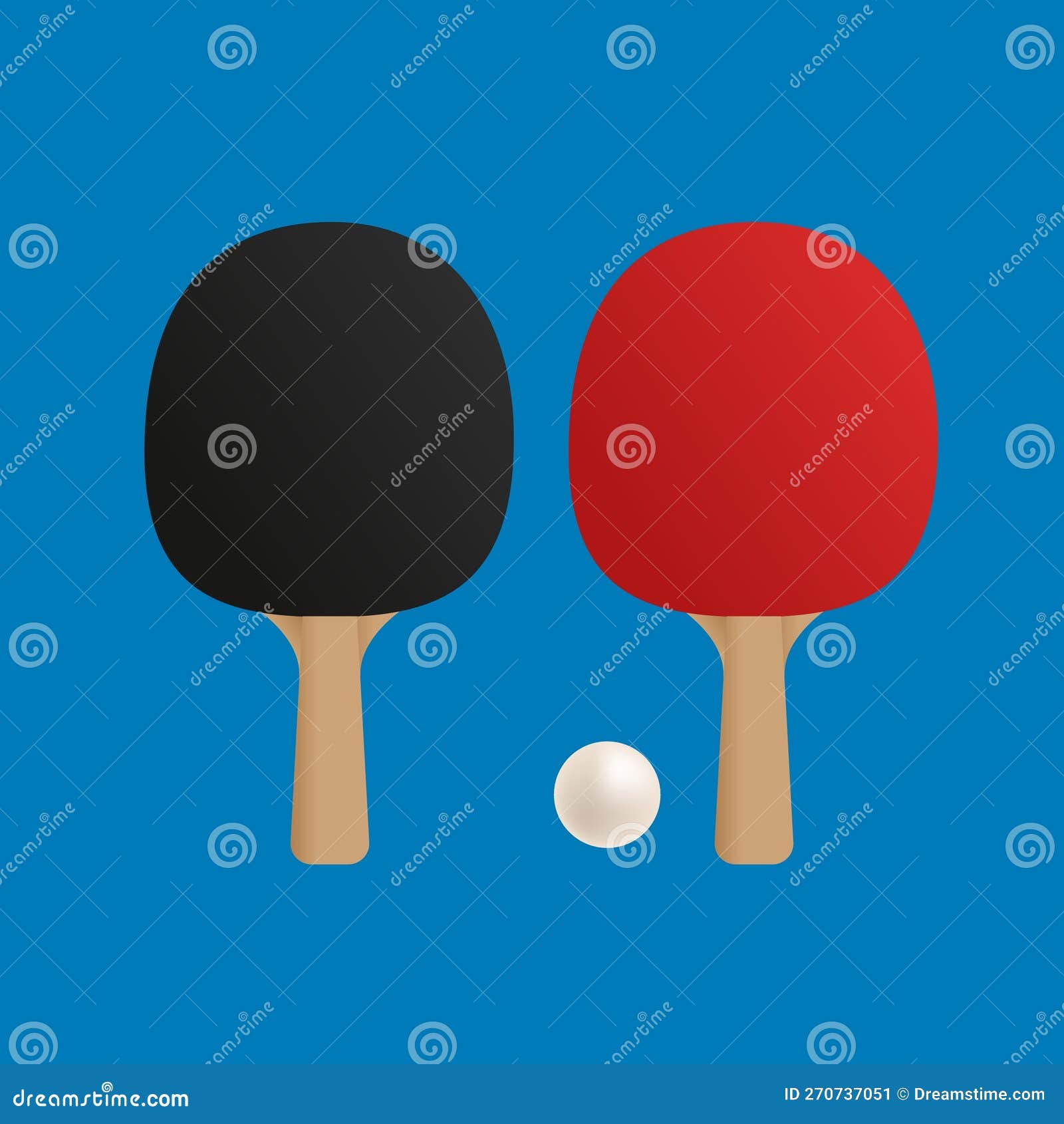 Two Rackets for Playing Table Tennis. Illustration on White Background ...