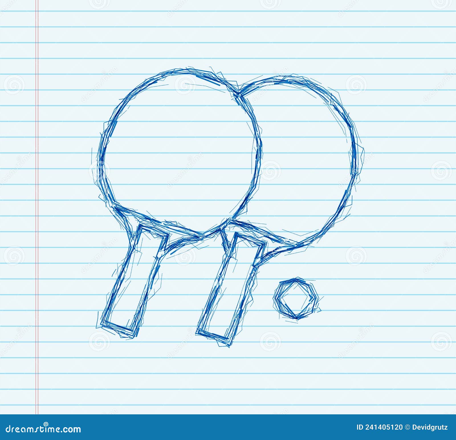 Two Rackets for Playing Table Tennis. Sketch Icon Stock Vector ...