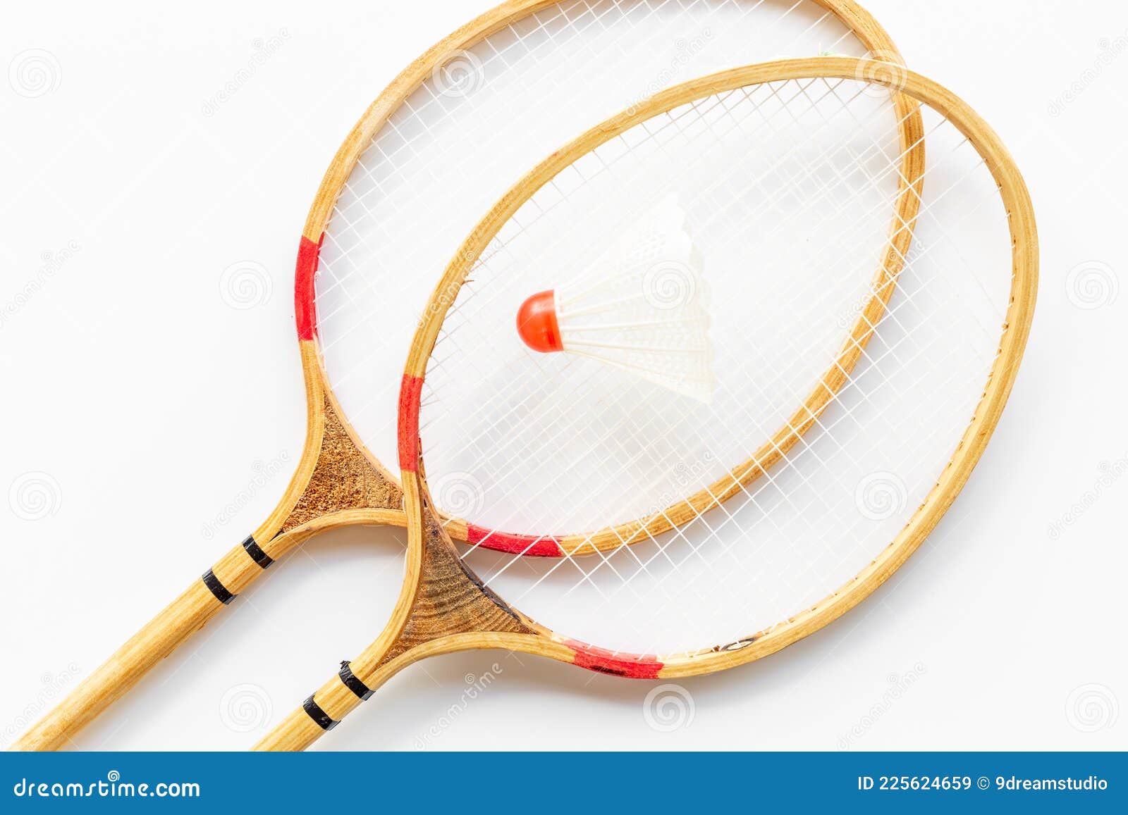 Two Rackets and Shuttlecock for Playing Badminton, Top View Stock Image ...