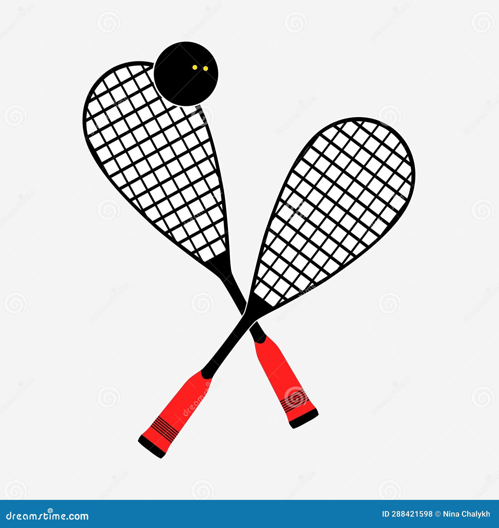 Squash Crossed Rackets Cartoon Vector | CartoonDealer.com #107197545