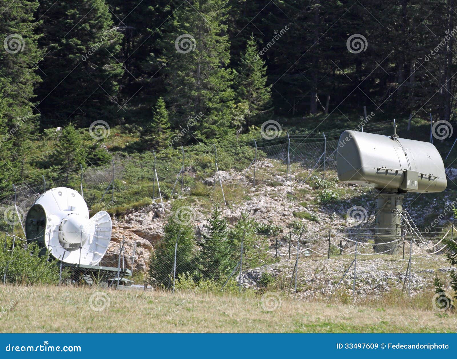 Two Radar in a Secret Army Military Base during the War Stock Image ...