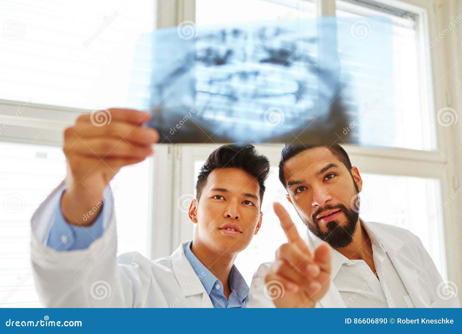Two Radiologists Make X-ray Image Diagnose Stock Photo - Image of ...