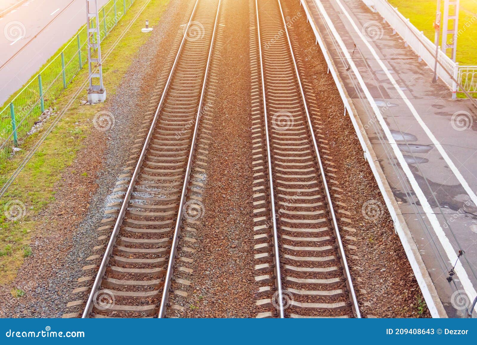 Two Rail Tracks for High Speed Trains Stock Image - Image of city ...