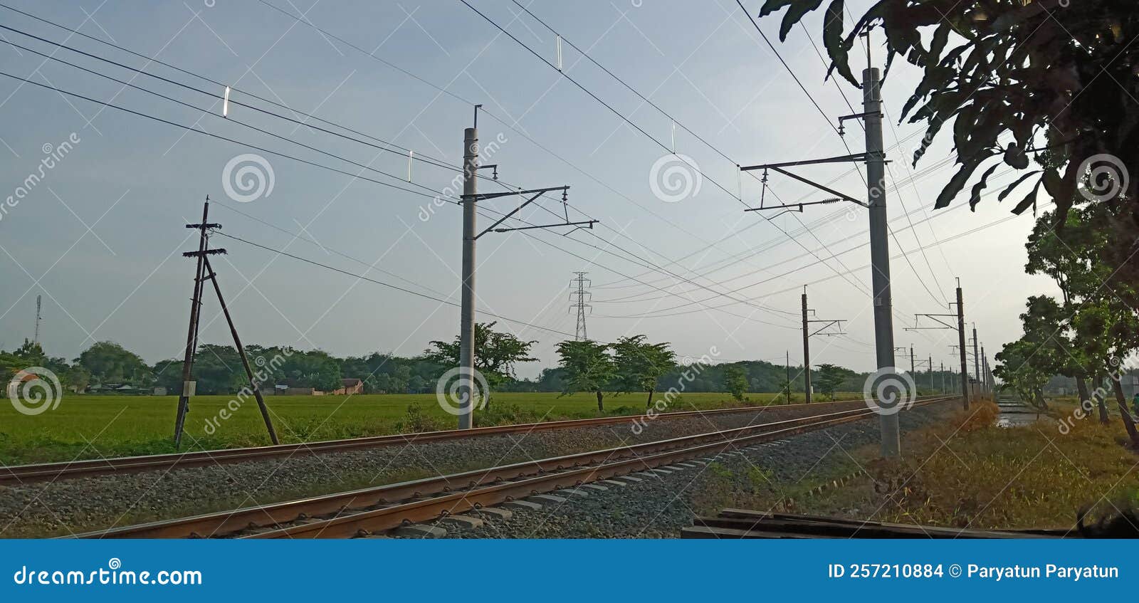 Two Railroad Tracks stock photo. Image of line, locomotive - 257210884