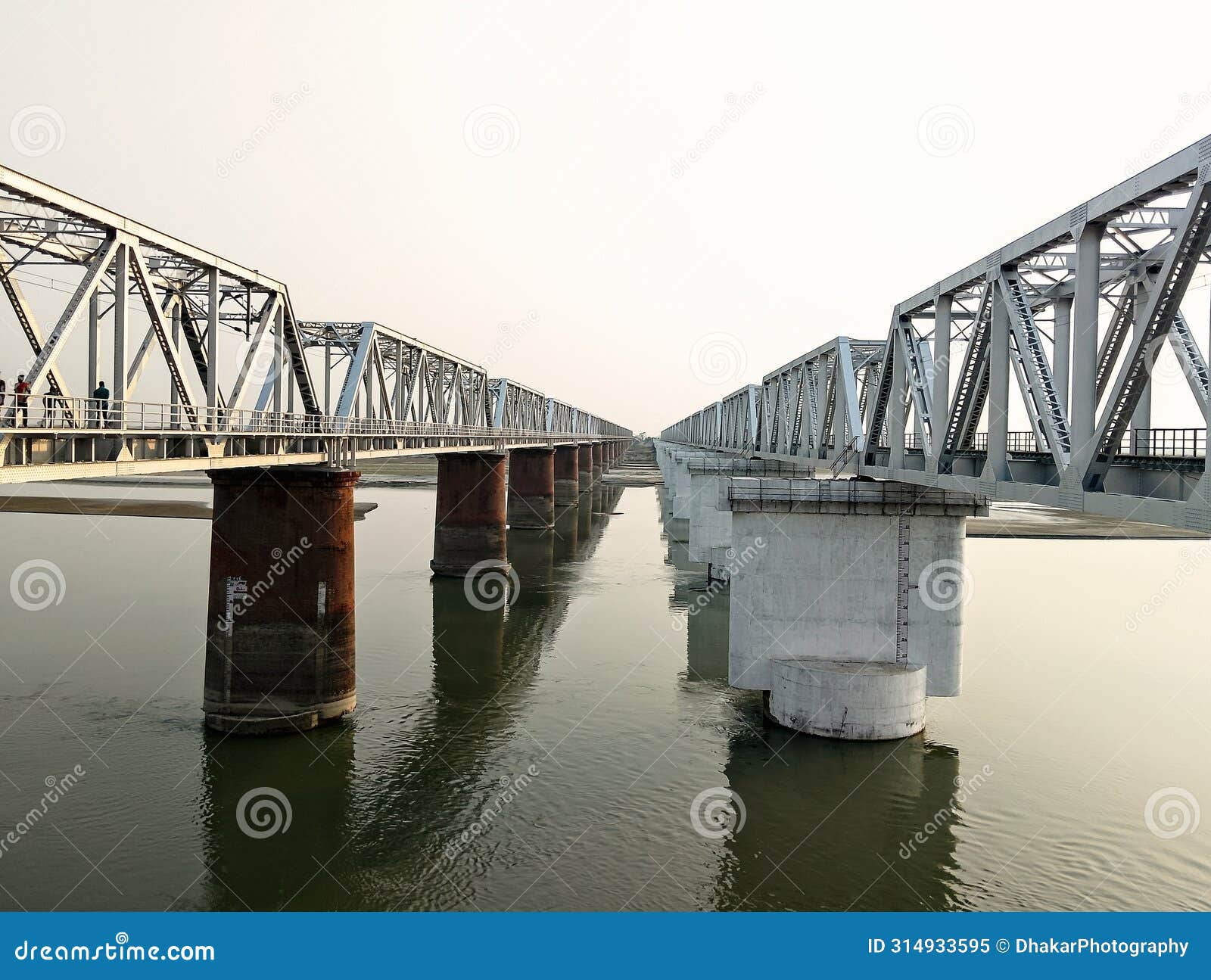 Two Railway Bridge at the Same Point Stock Image - Image of railway ...