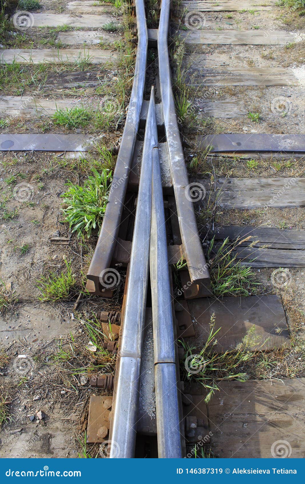 Two Railway Tracks Merge Together Stock Image - Image of future ...