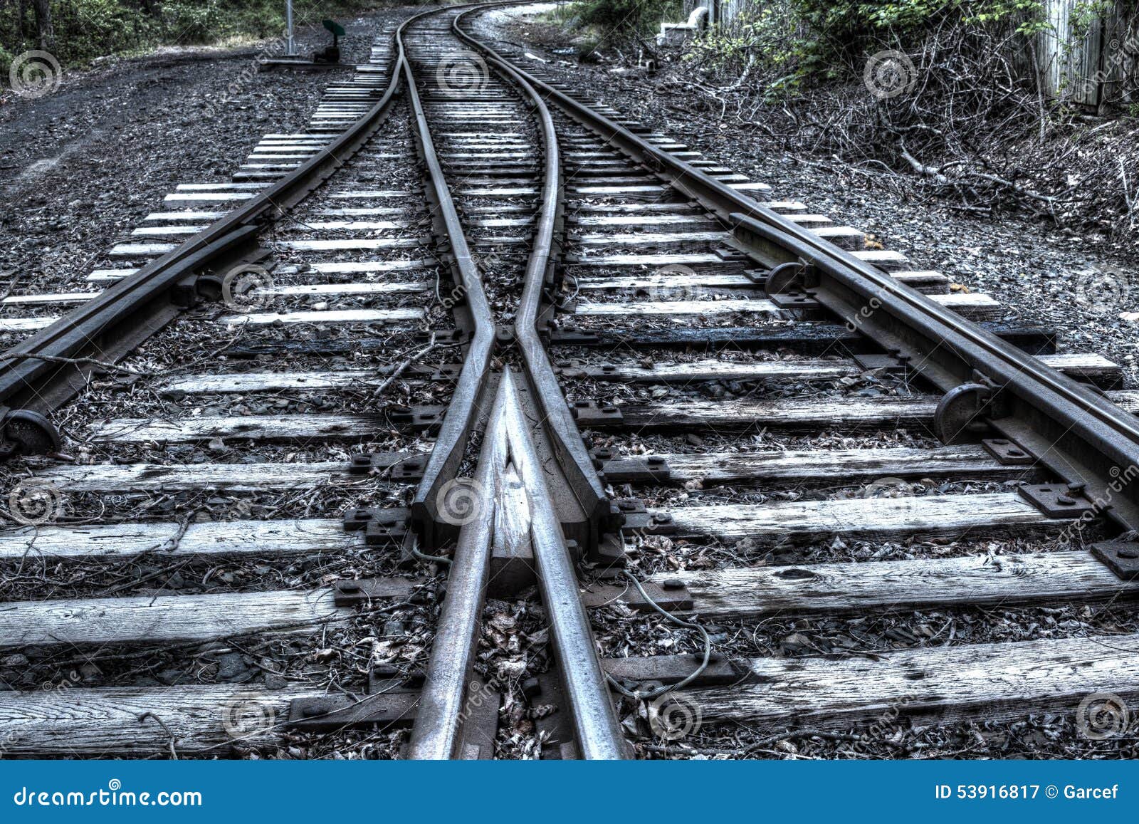 Two Railway Tracks into One Stock Image - Image of bifurcation, trains ...