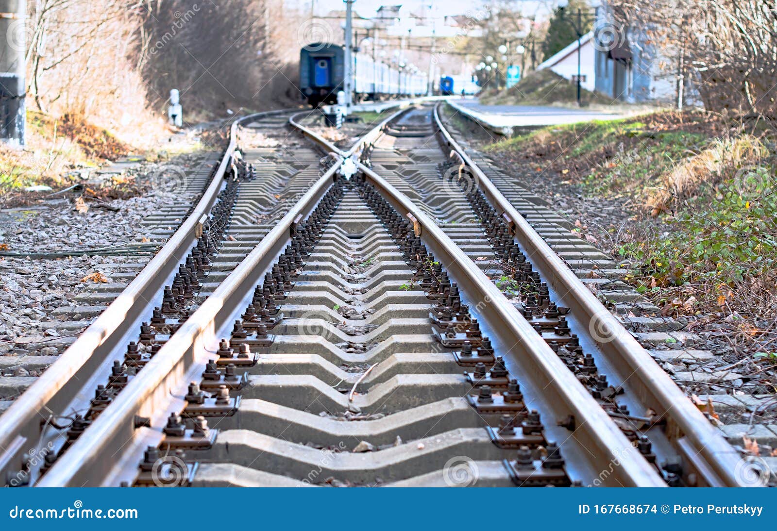 Two railway tracks stock photo. Image of industry, railway - 167668674