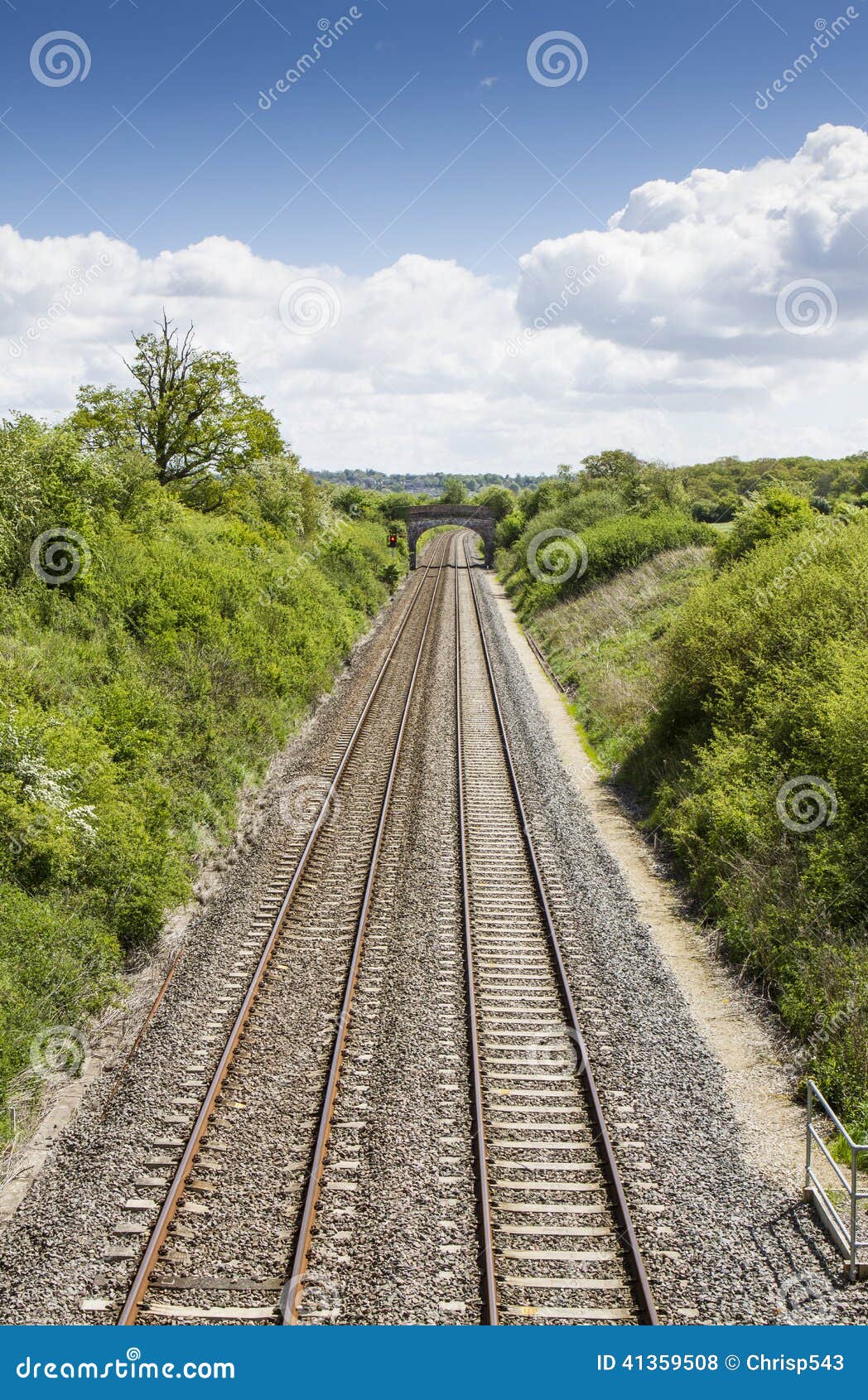 Two Railway Tracks Viewed from Above Stock Photo - Image of landscape ...