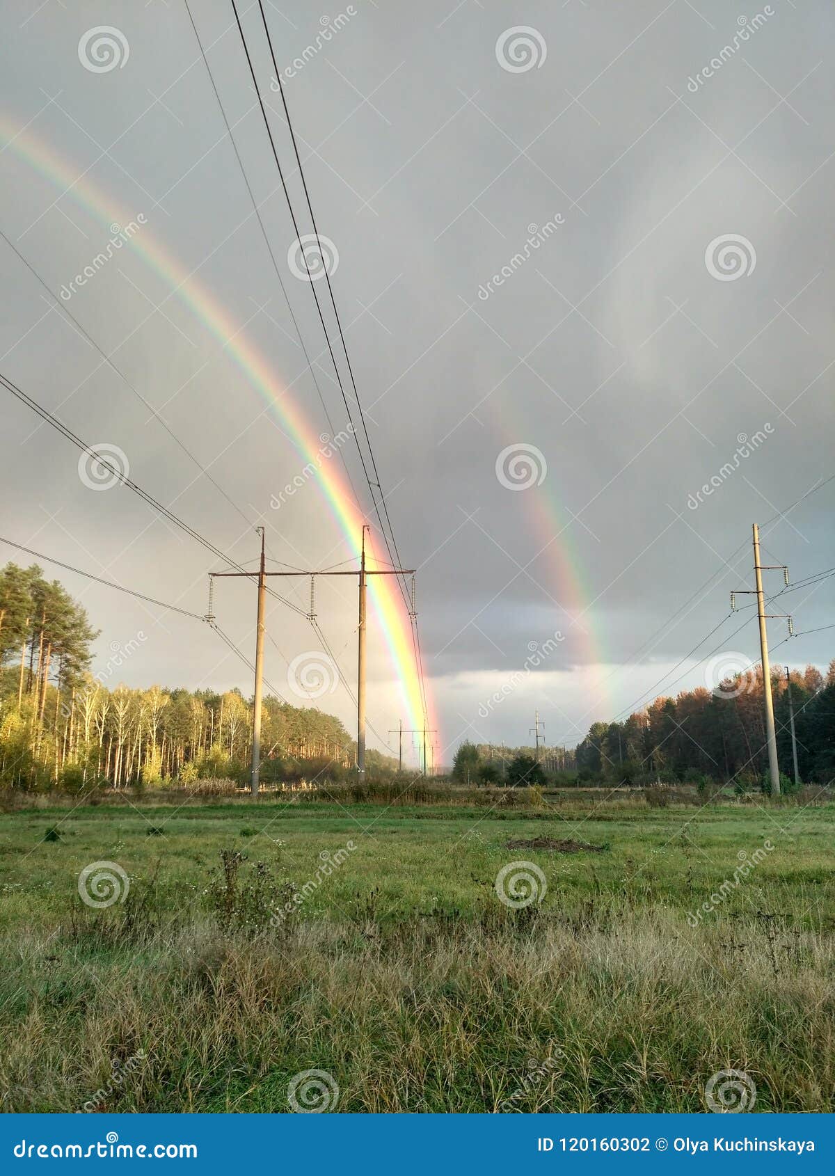Two rainbows stock photo. Image of light, rainbow, intensity - 120160302