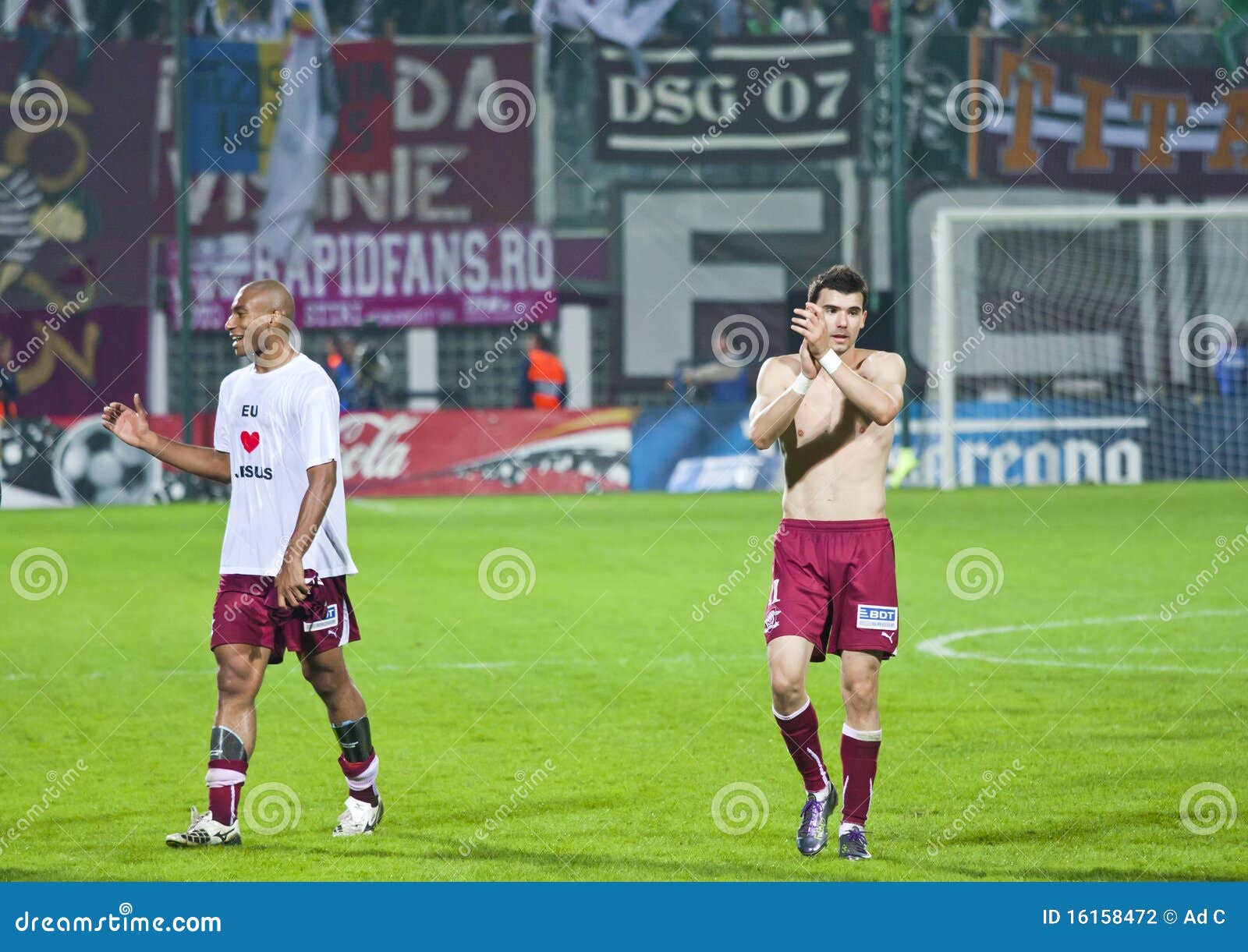 Two Rapid Bucharest Players Celebrating Victory Editorial Photography ...