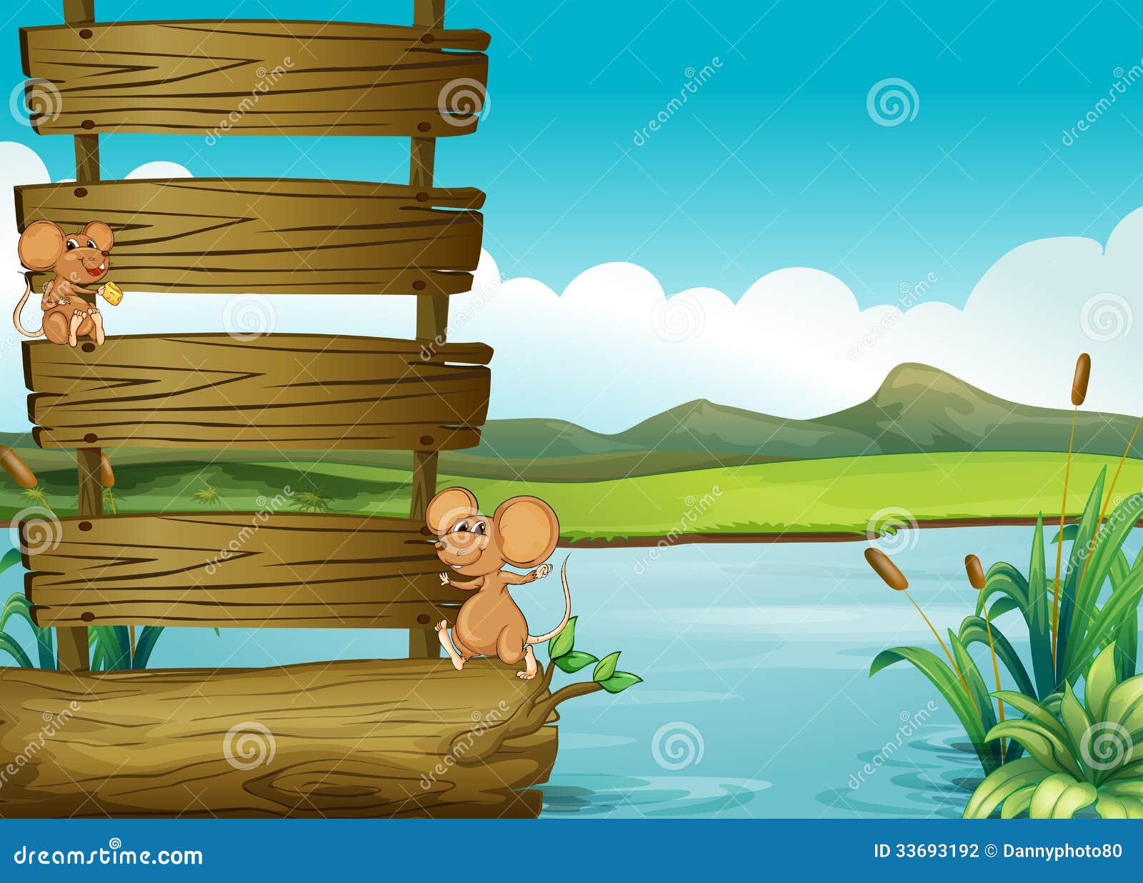 Two Rats Standing in a Sign Board Stock Illustration - Illustration of ...