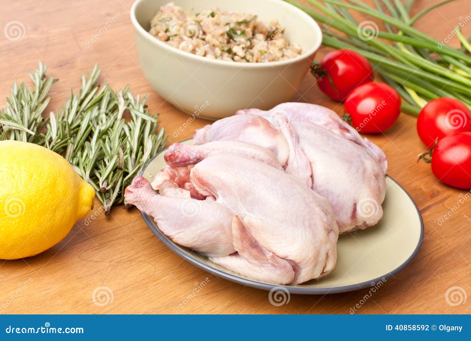 Two Raw Birds with Stuffing Stock Photo - Image of dish, grill: 40858592
