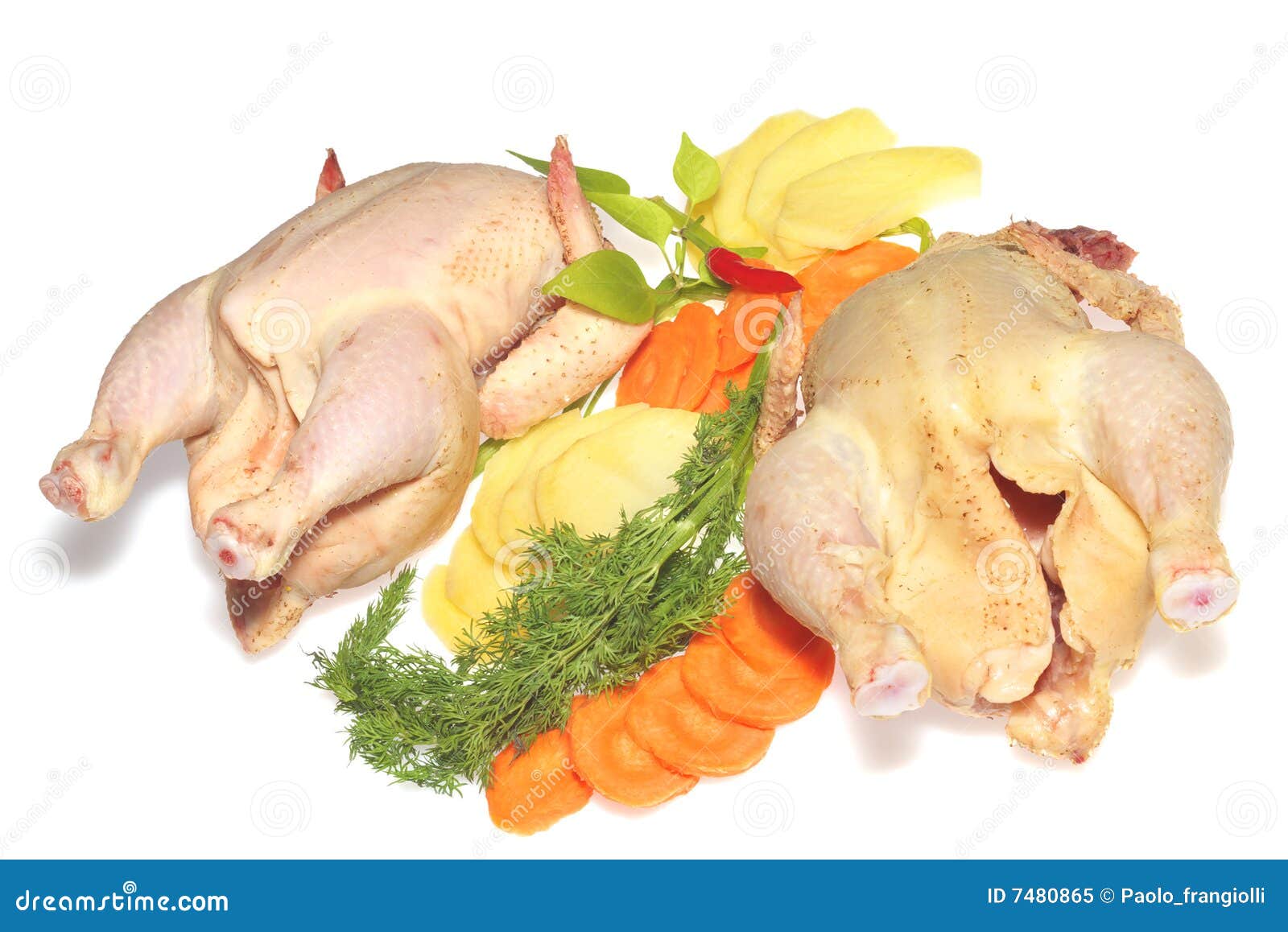 Two raw chickens isolated stock image. Image of poultry - 7480865