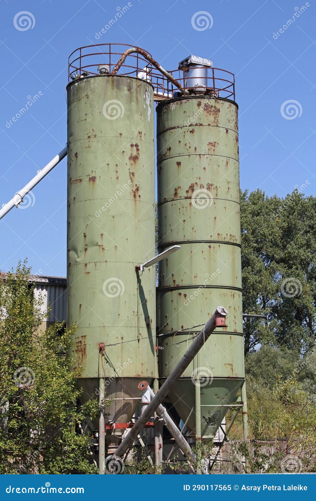 Two Raw Material Silos on an Abandoned Factory Site in Speyer Stock ...