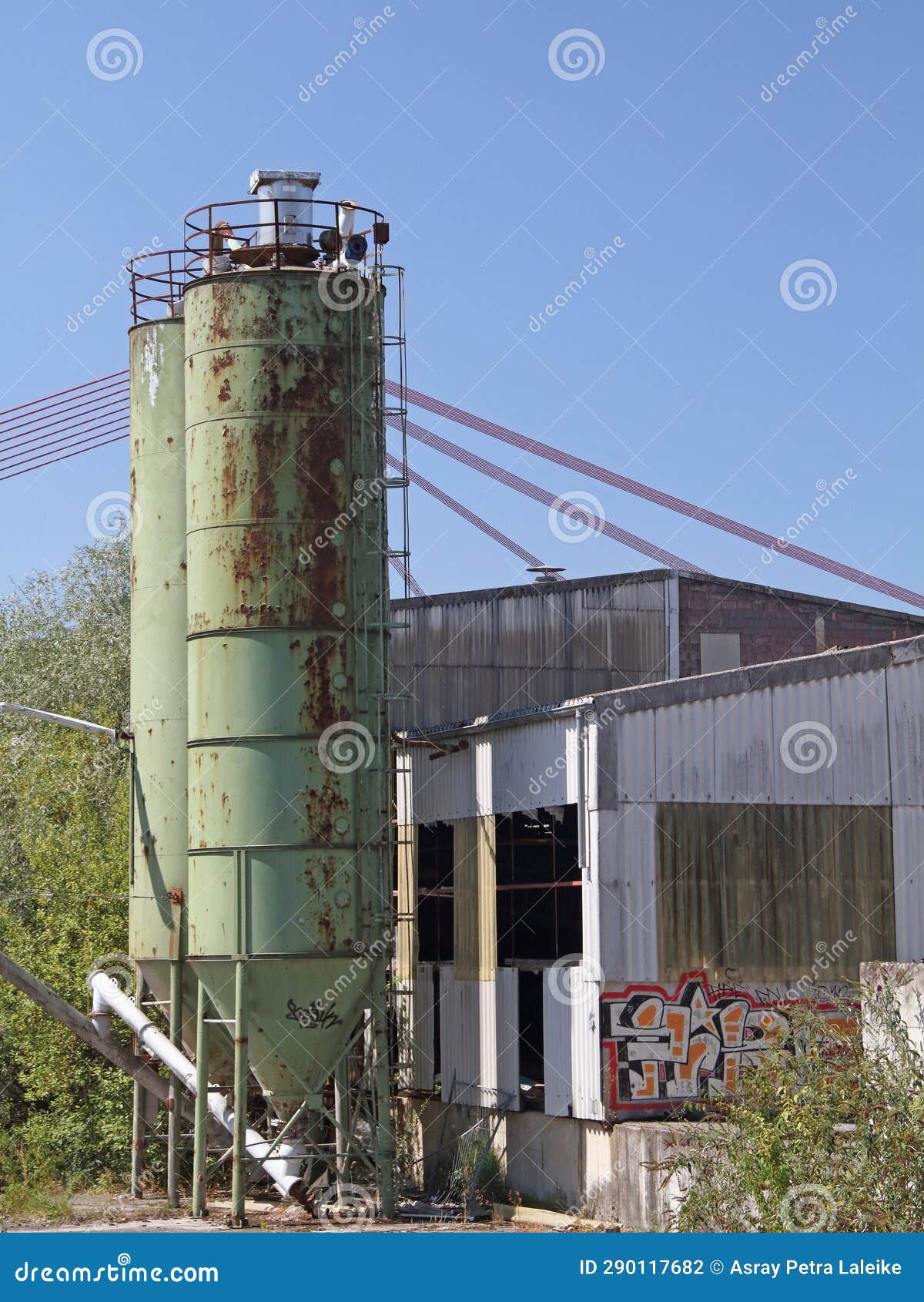 Two Raw Material Silos on an Abandoned Factory Site in Speyer Stock ...