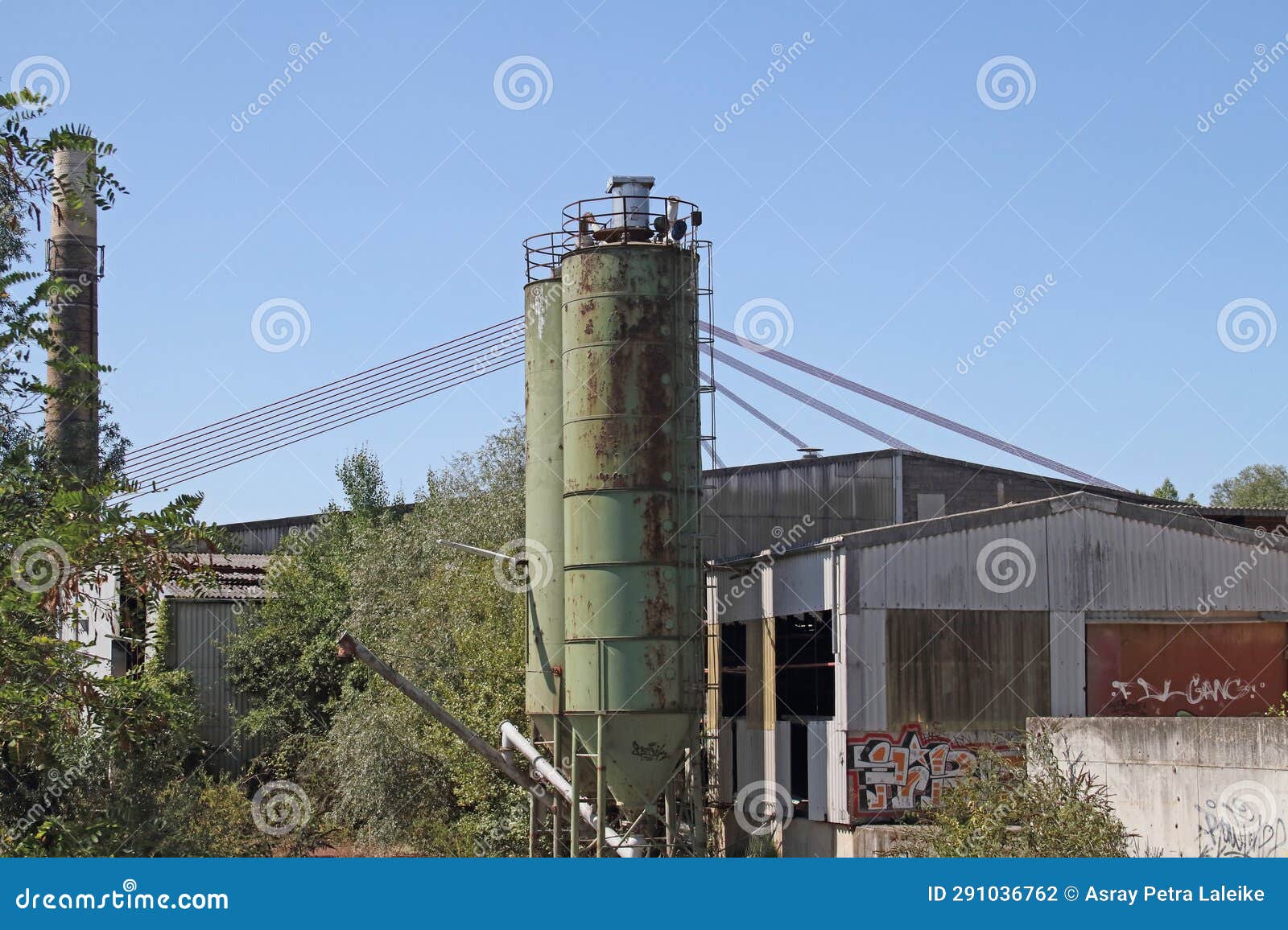 Two Raw Material Silos on an Abandoned Factory Site in Speyer Stock ...