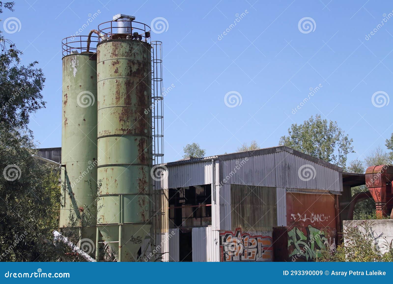 Two Raw Material Silos on an Abandoned Factory Site in Speyer Stock ...
