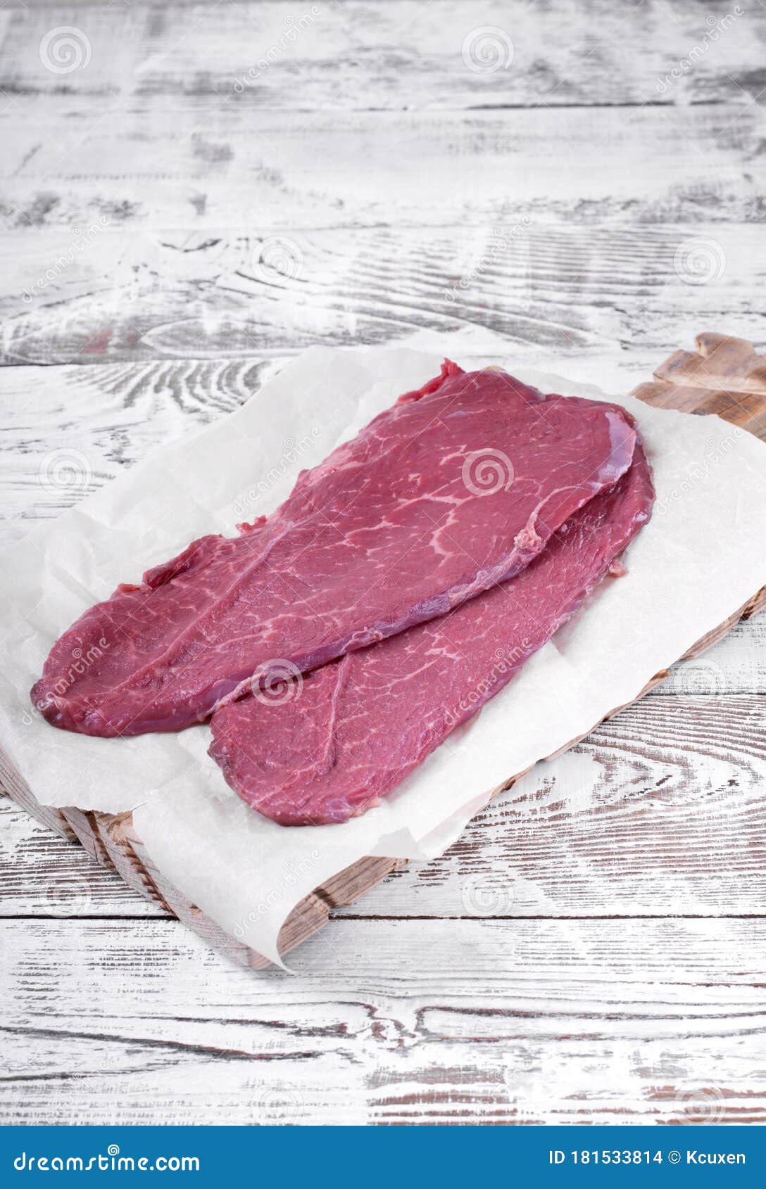 Two raw tender beef steaks stock photo. Image of gourmet - 181533814