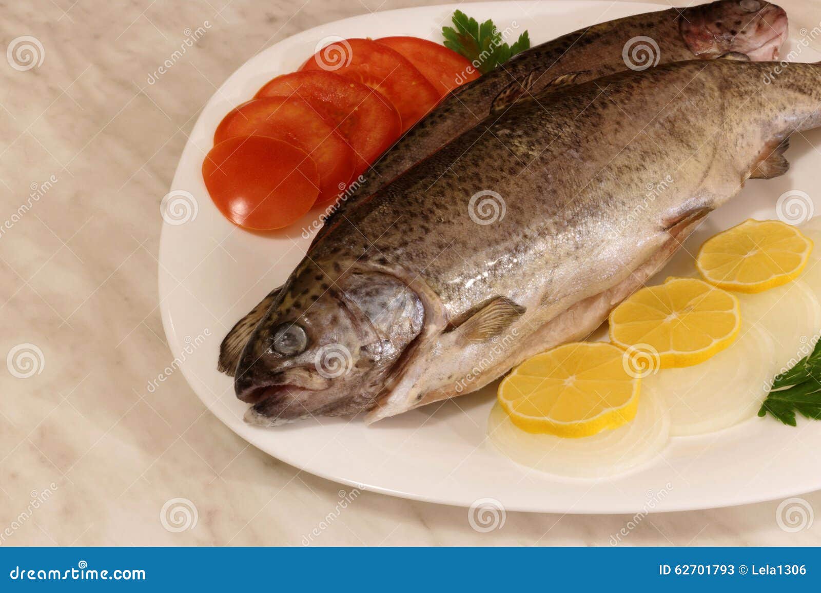 Two raw trouts stock image. Image of spotted, dinner - 62701793
