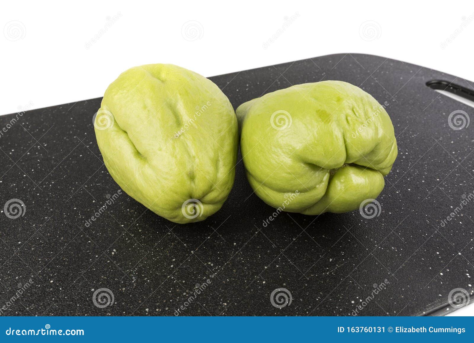 Two Raw Whole Ripe Green Chayote Mexican Squash Stock Image - Image of ...