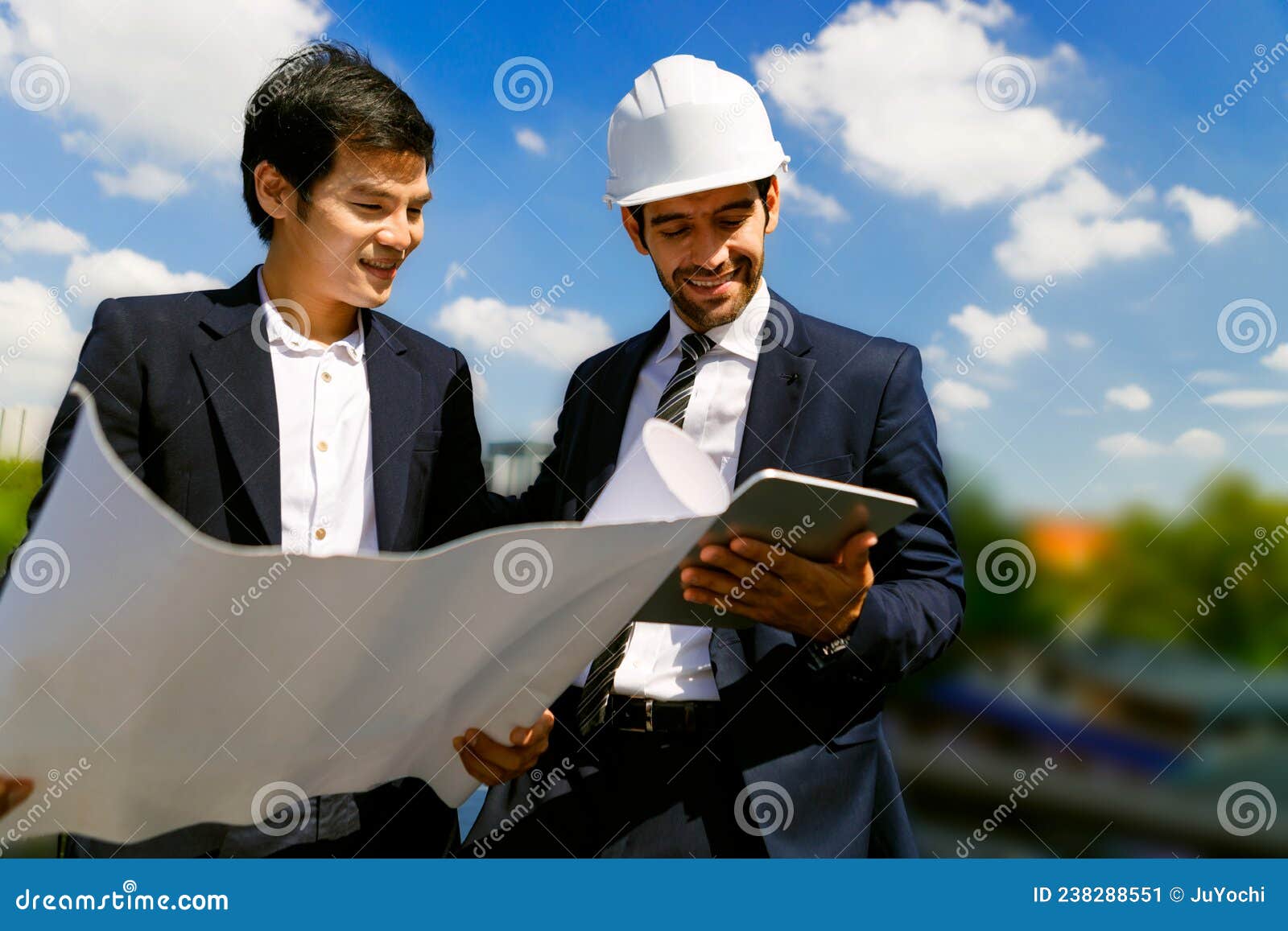 Two Real Estate Developers Exploring the Project Site Stock Image ...