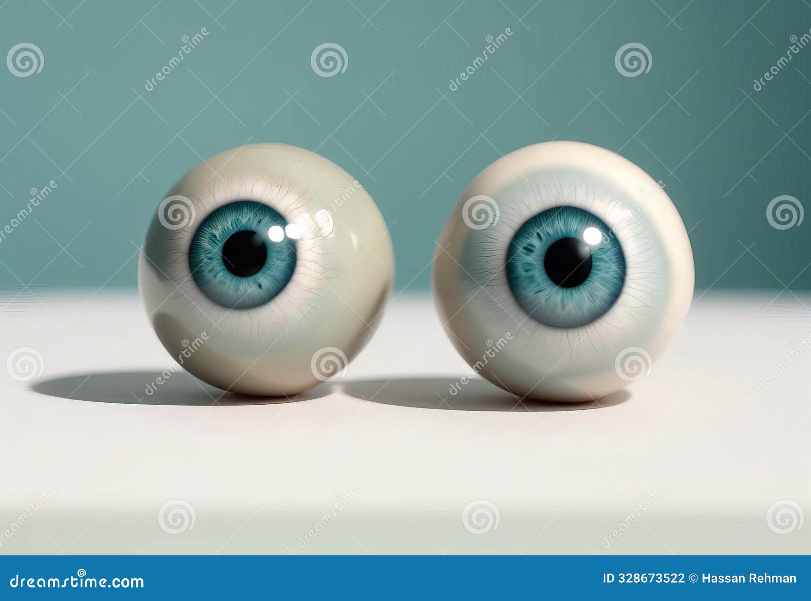 Two Realistic Eyeballs on a Plain Background Stock Illustration ...