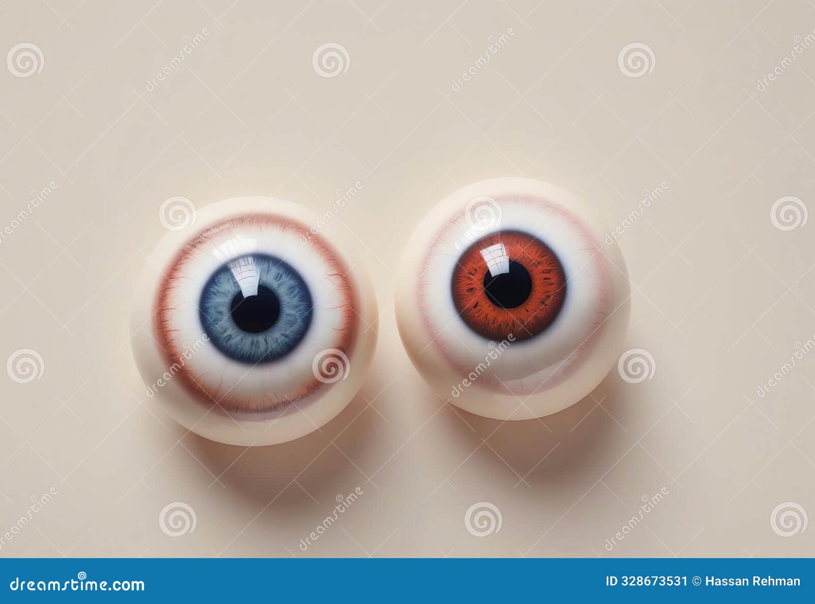 Two Realistic Eyeballs on a Plain Background Stock Illustration ...