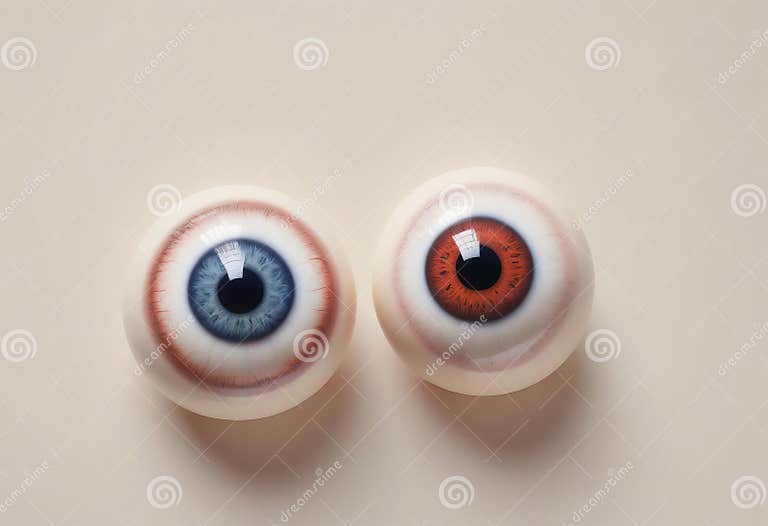 Two Realistic Eyeballs on a Plain Background Stock Illustration ...