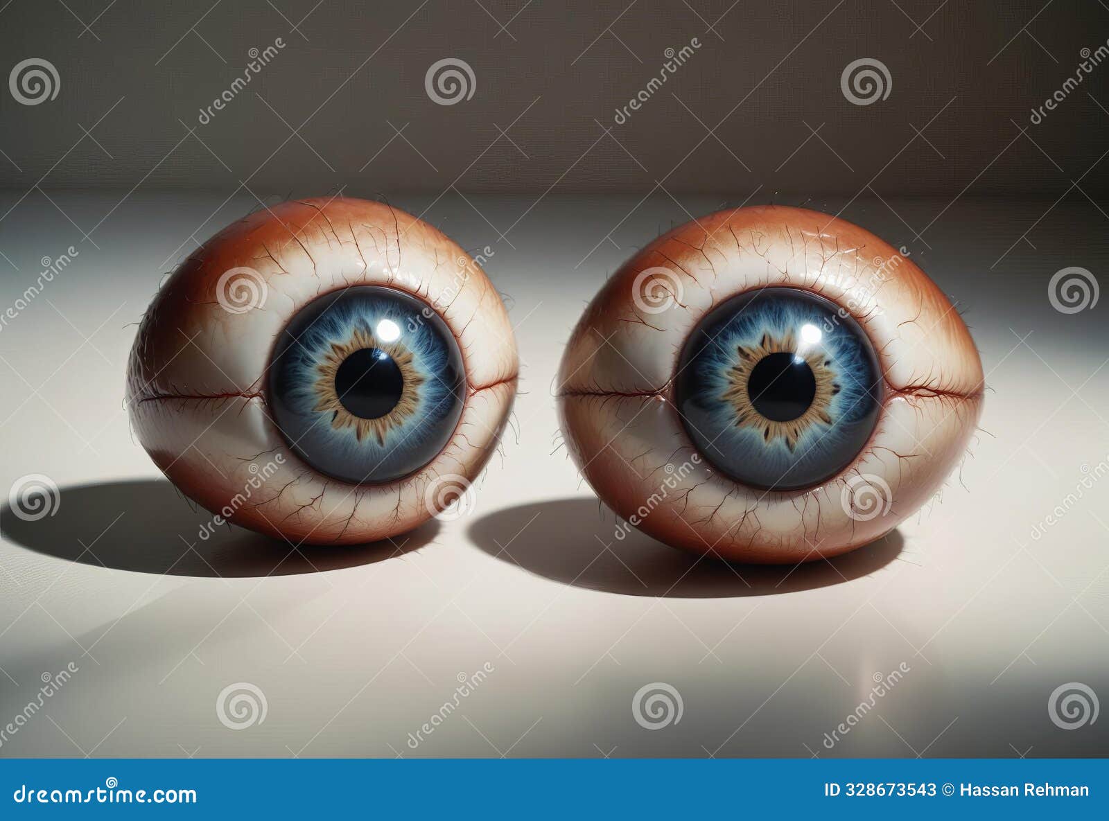 Two Realistic Eyeballs on a Plain Background Stock Illustration ...
