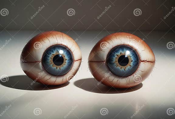 Two Realistic Eyeballs on a Plain Background Stock Illustration ...