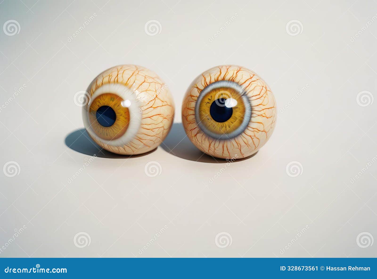 Two Realistic Eyeballs on a Plain Background Stock Illustration ...