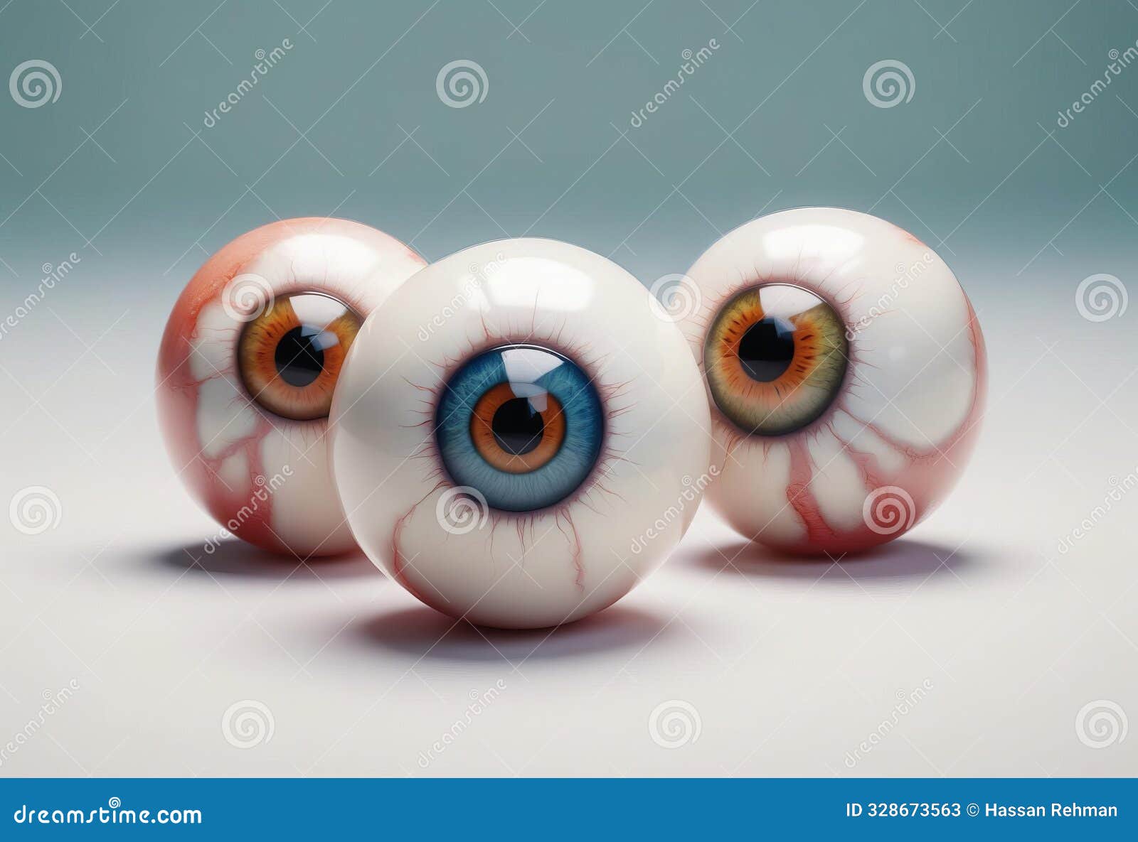 Two Realistic Eyeballs on a Plain Background Stock Illustration ...