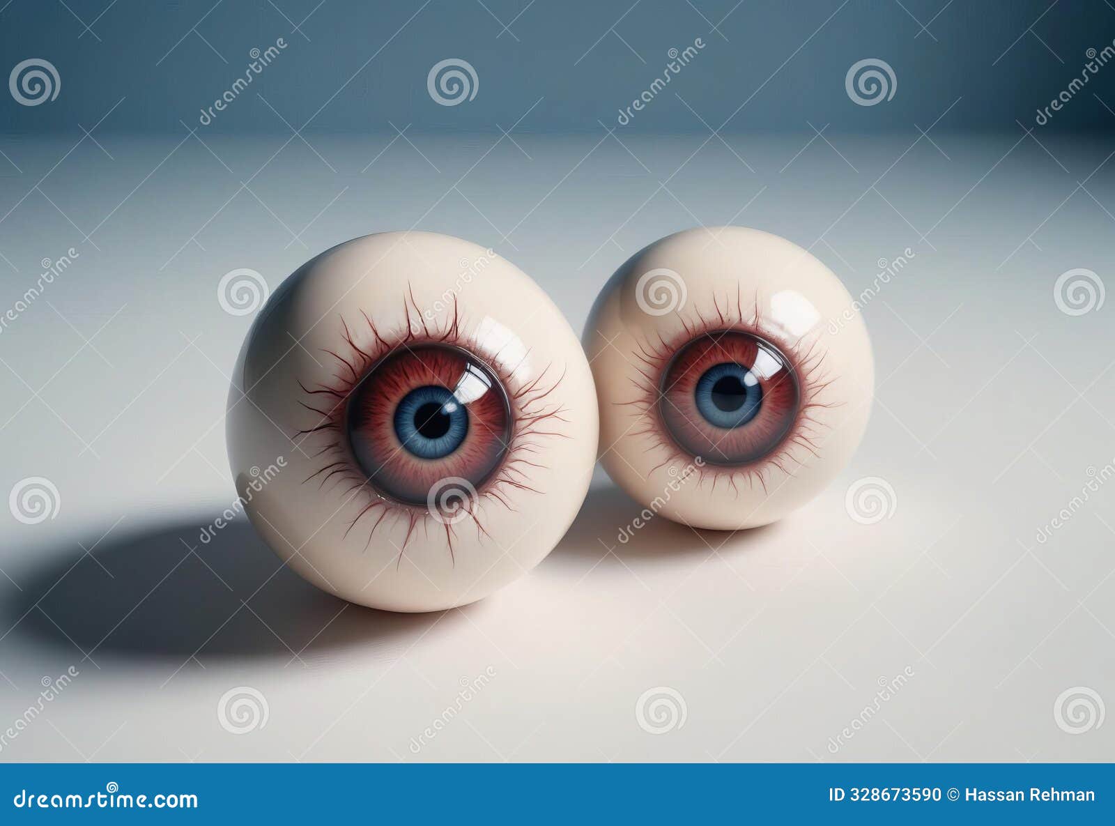 Two Realistic Eyeballs on a Plain Background Stock Illustration ...