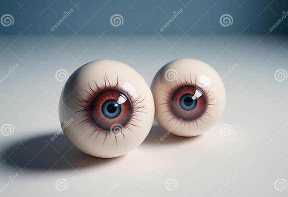 Two Realistic Eyeballs on a Plain Background Stock Illustration ...