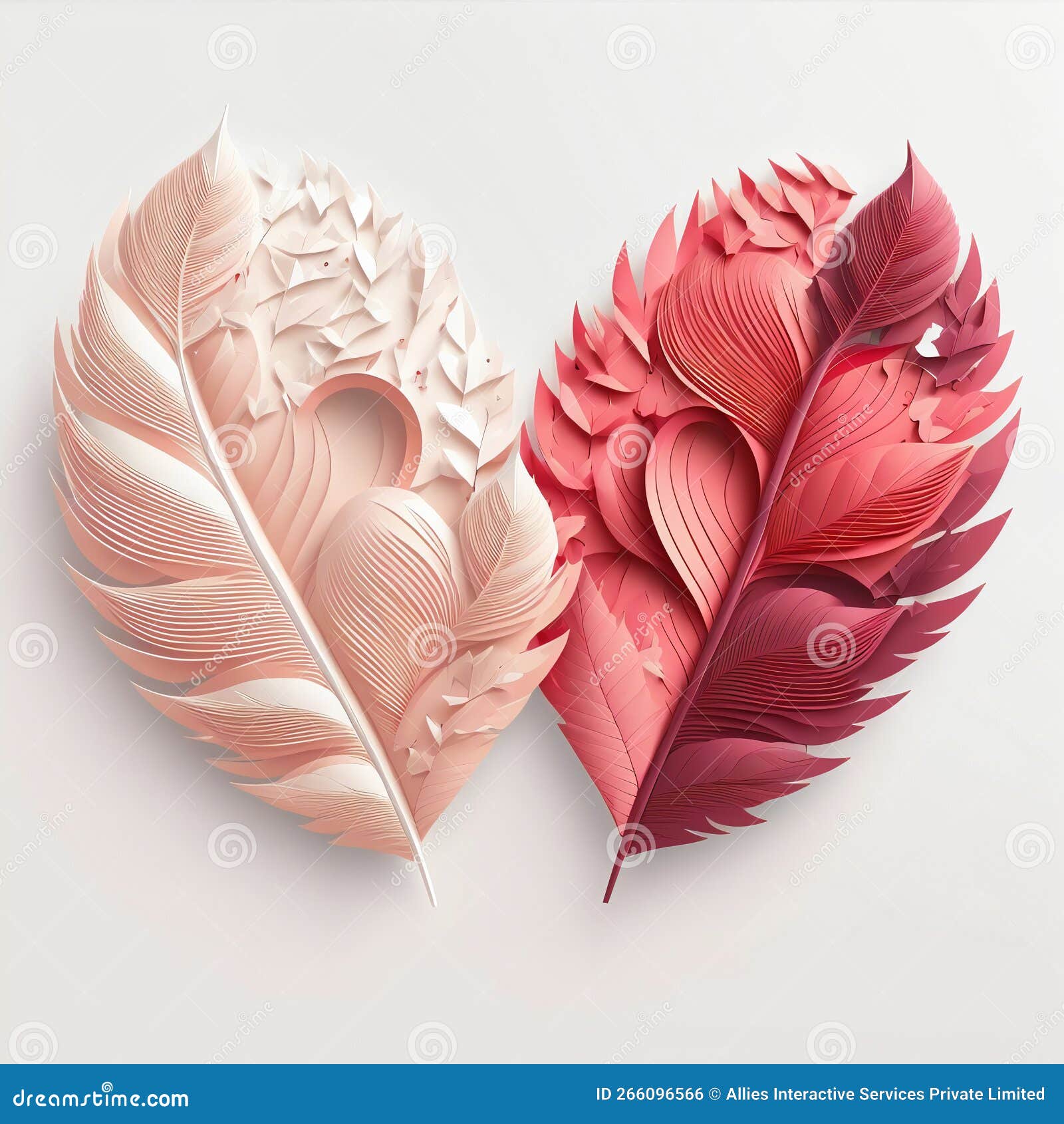 Two Realistic Feathers Element in Soft Gradient Stock Illustration ...