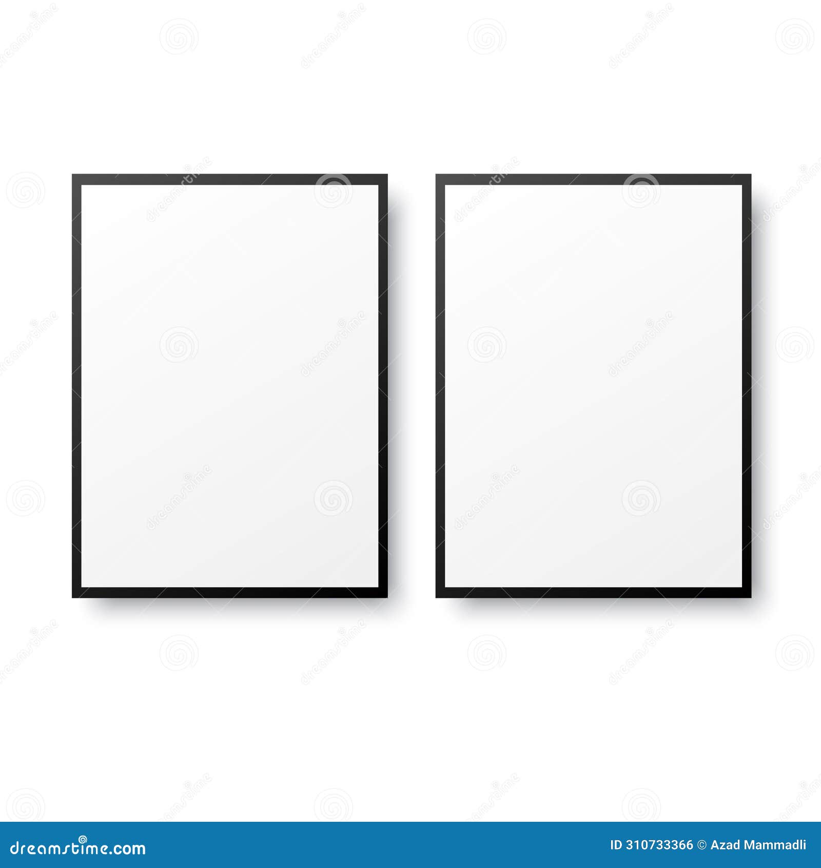 Two Realistic Picture Frames with Soft Frame. Vector Stock Illustration ...