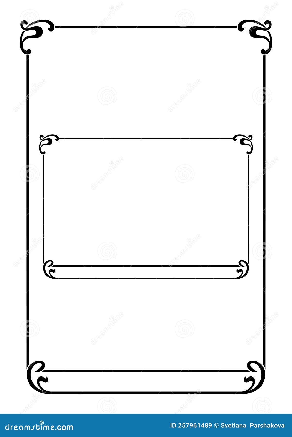 Two Rectangular Black Retro Frameworks. Stock Vector - Illustration of ...