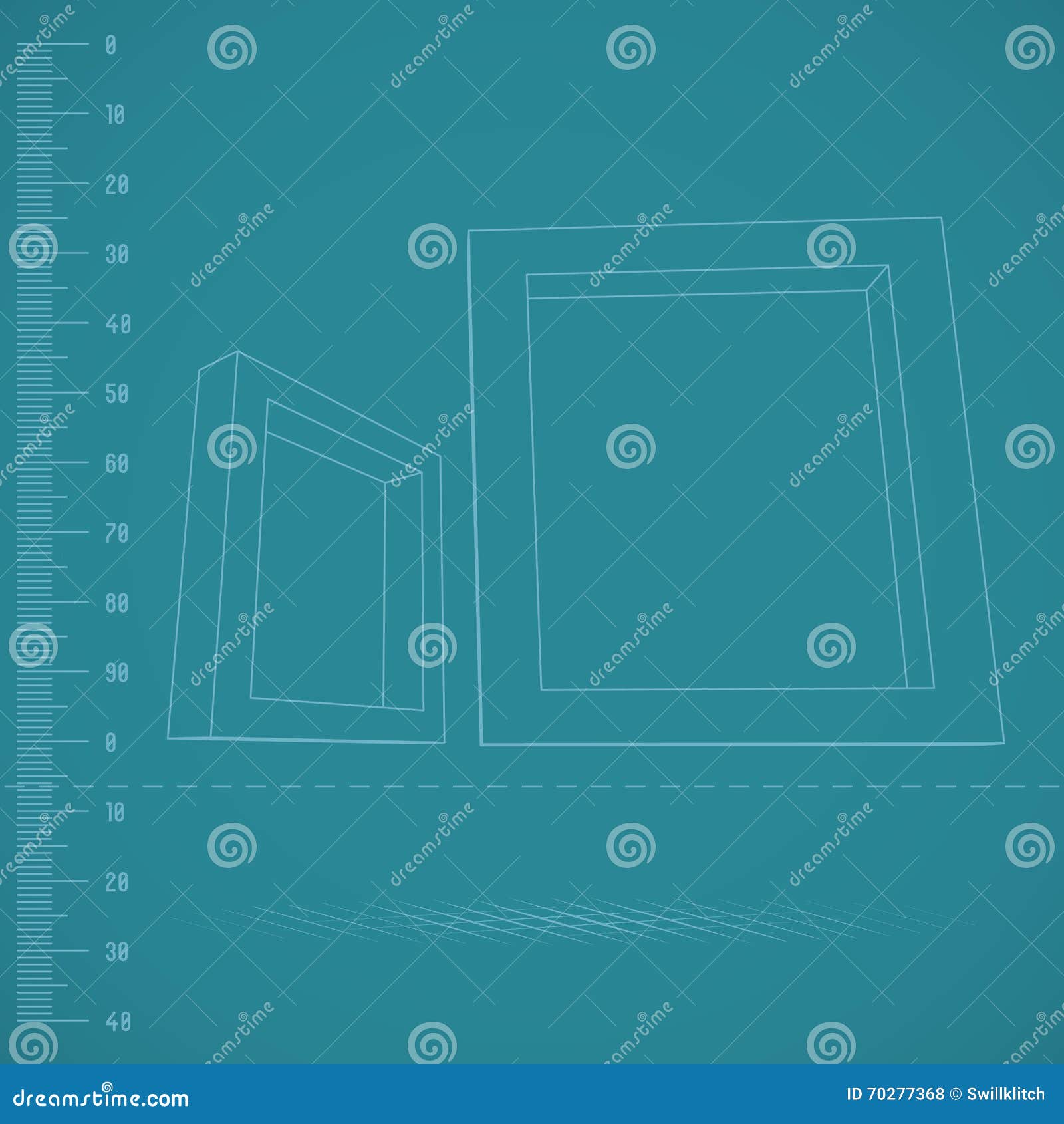 Two Rectangular 3D Frames Blueprint Stock Vector - Illustration of advertising, concept: 70277368