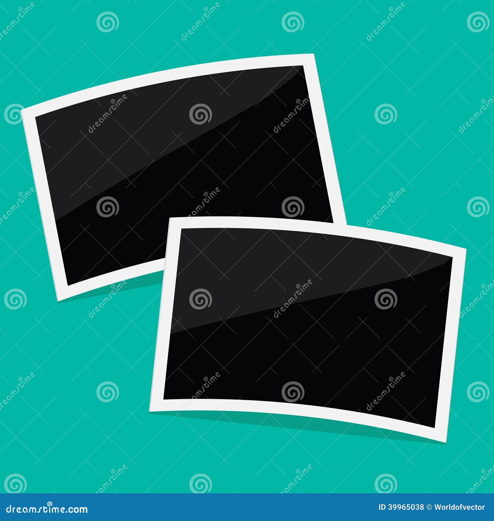 Two Rectangular Instant Photos. Flat Design Stock Vector - Illustration ...
