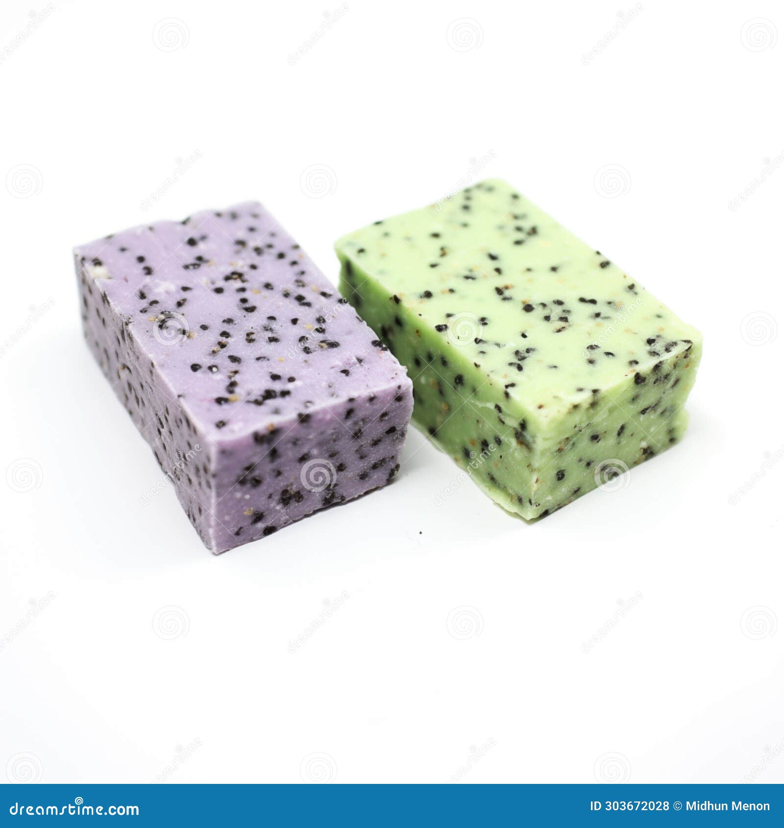 Two Rectangular Luxury Soap Bars are Displayed Against a White ...